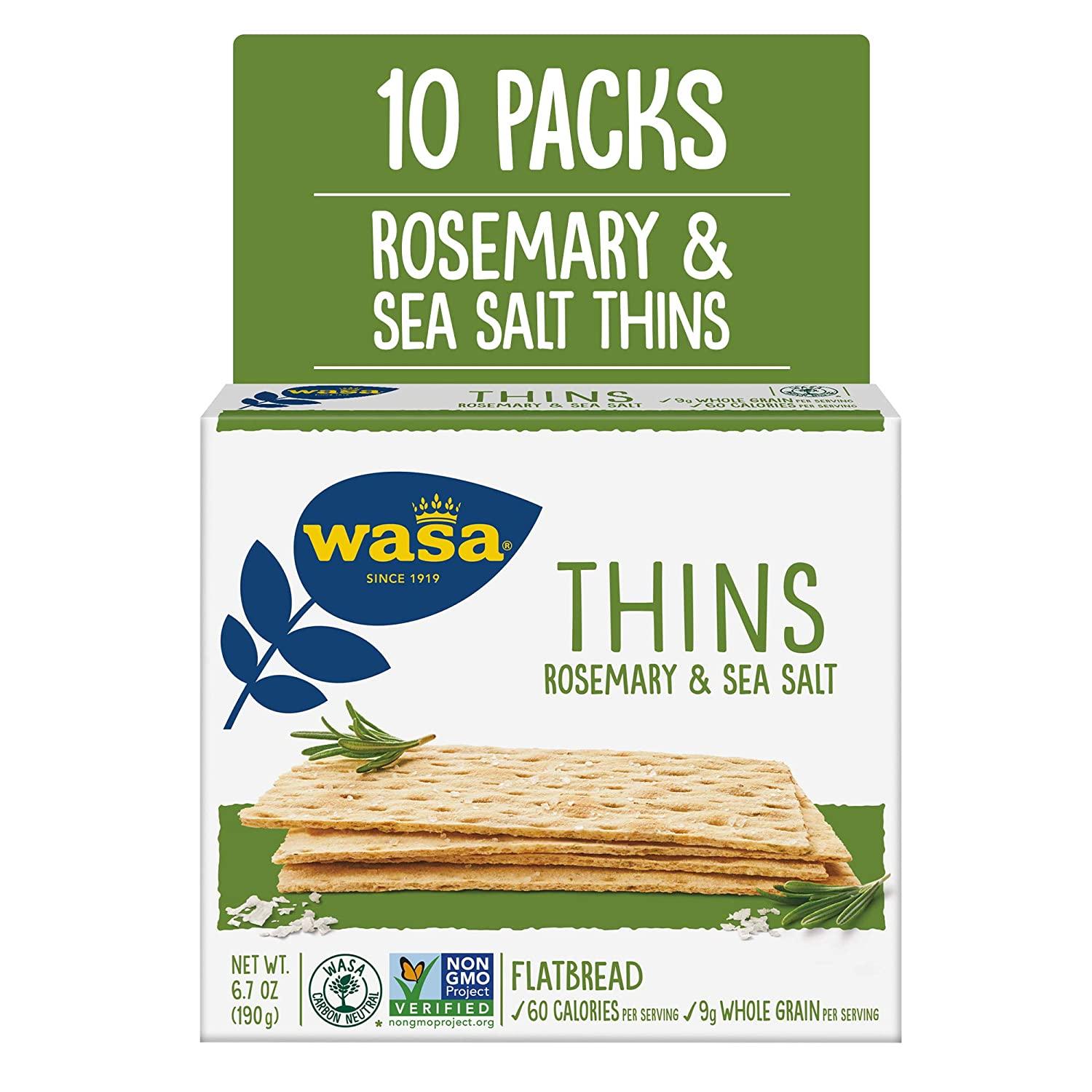 WASA THINS Rosemary & Sea Salt Flatbread Crackers 6.7oz - Pack of 10 ...