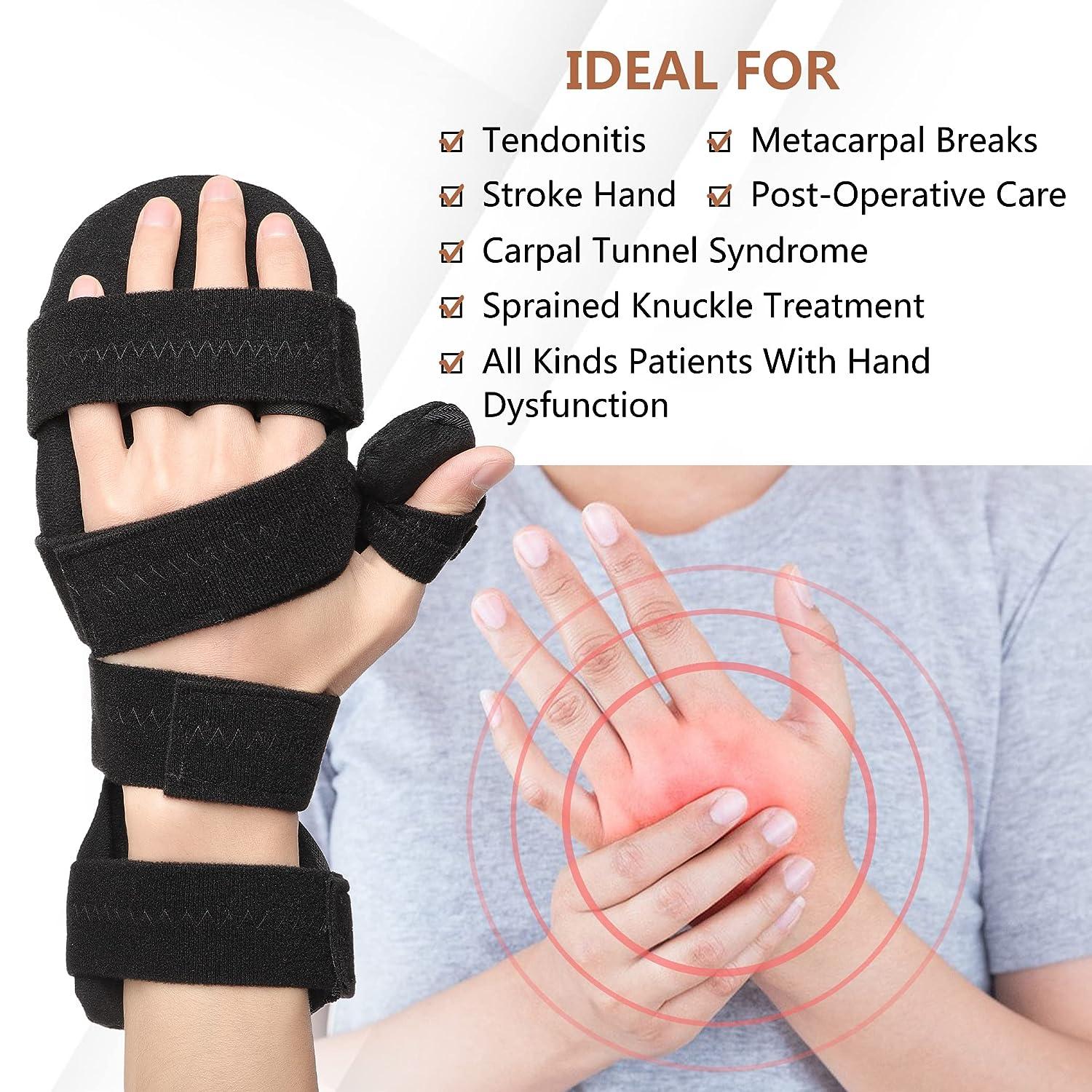 Scurnhau Resting Hand Brace - Soft Stroke Hand Splint for Finger ...