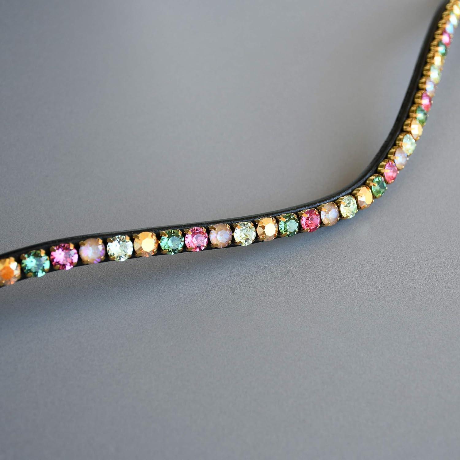 Colorful Happiness Hinge Horses Forehead Straps 'Paradise' - Pink Green ...