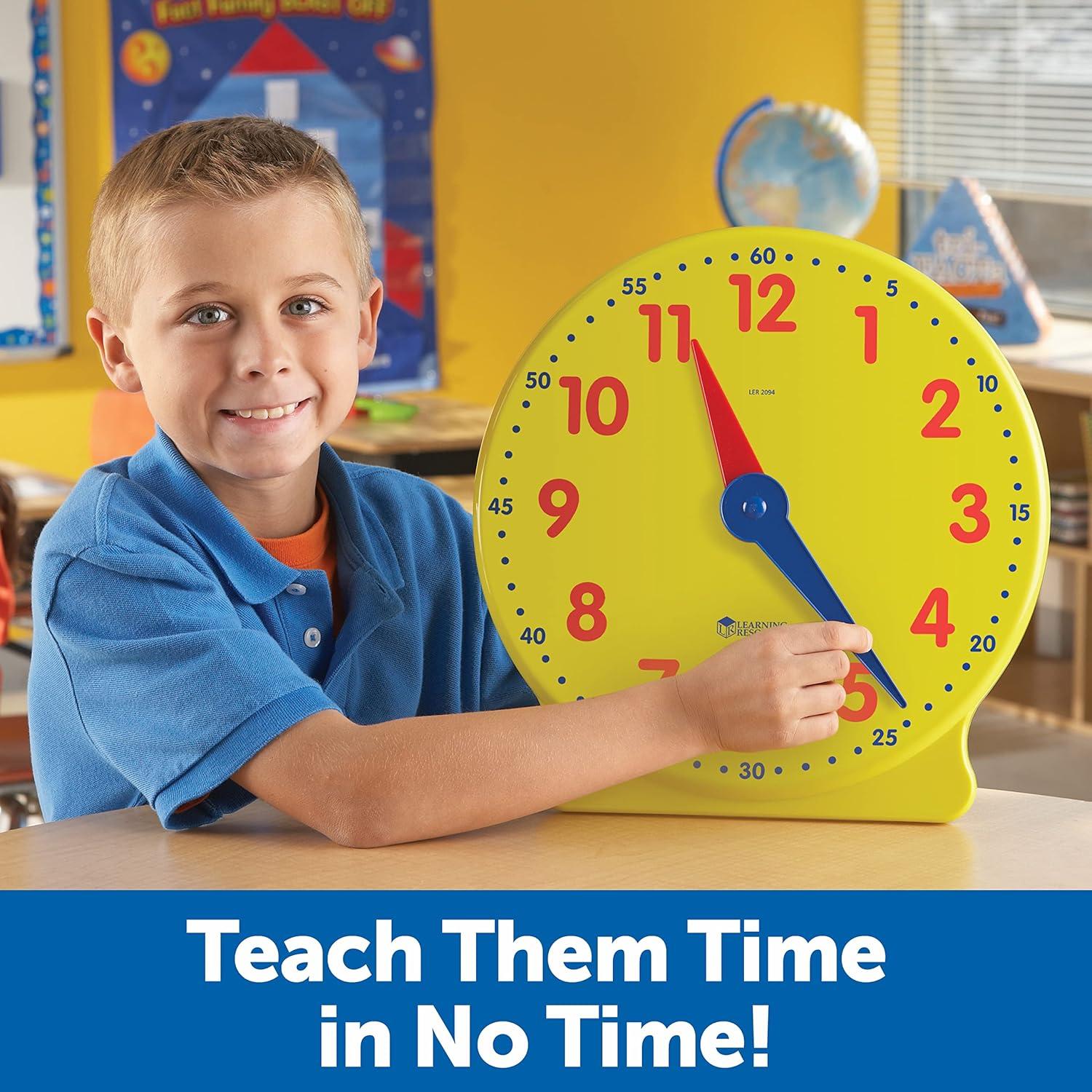 Buy Learning Resources Big Time Learning 12-Hour Learning Clock ...
