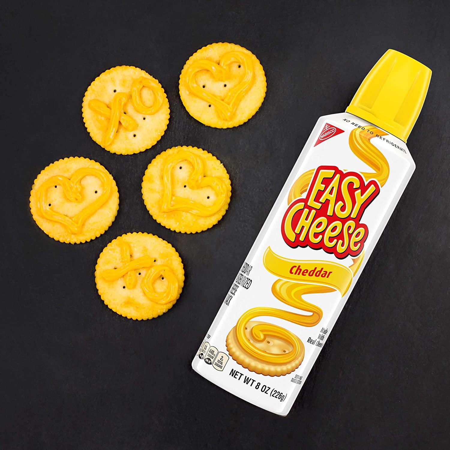 Easy Cheese Cheddar Cheese Snack 8 oz Cans - Pack of 12 | Delicious ...
