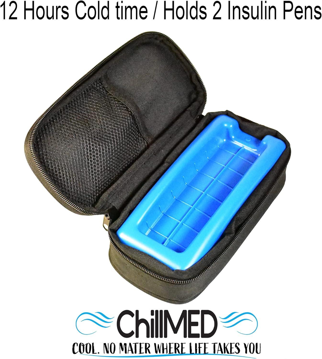 ChillMed Insulin Cooler Travel Case - Black | Diabetic Pen Travel Bag ...