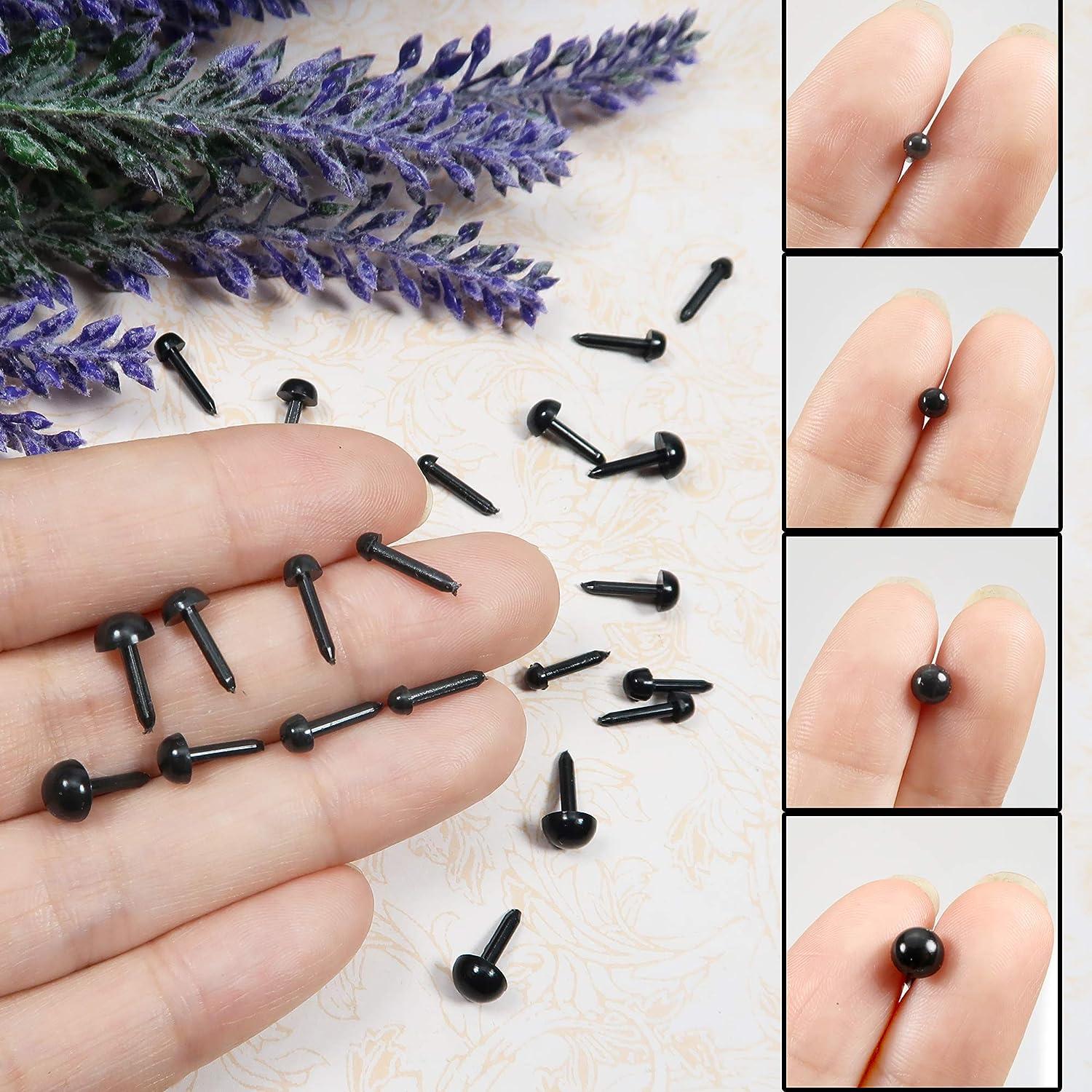 TOAOB 480pcs Mini Black Plastic Safety Eyes Assorted Sizes for Needle ...