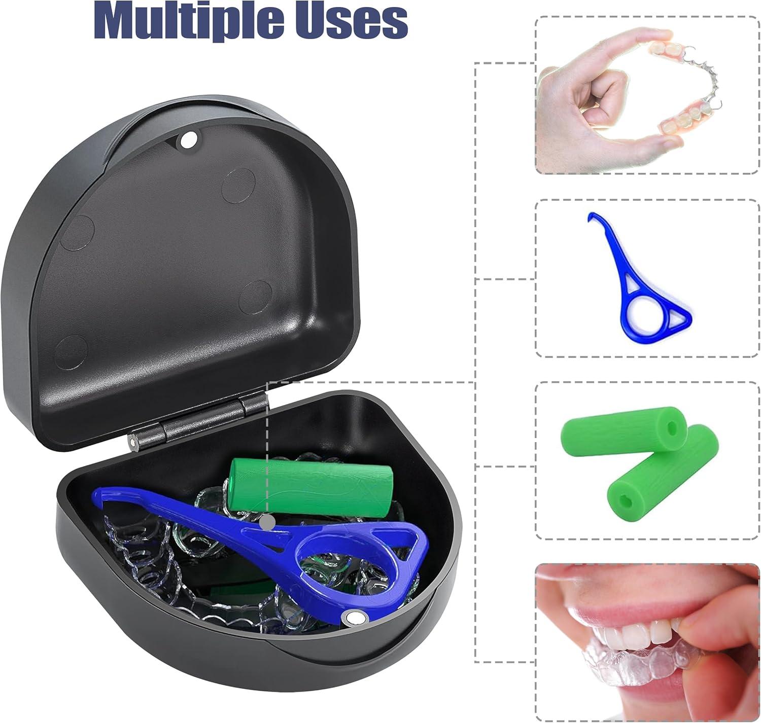 Heveer Braces Box | Durable Denture Container for Storage | Black ...