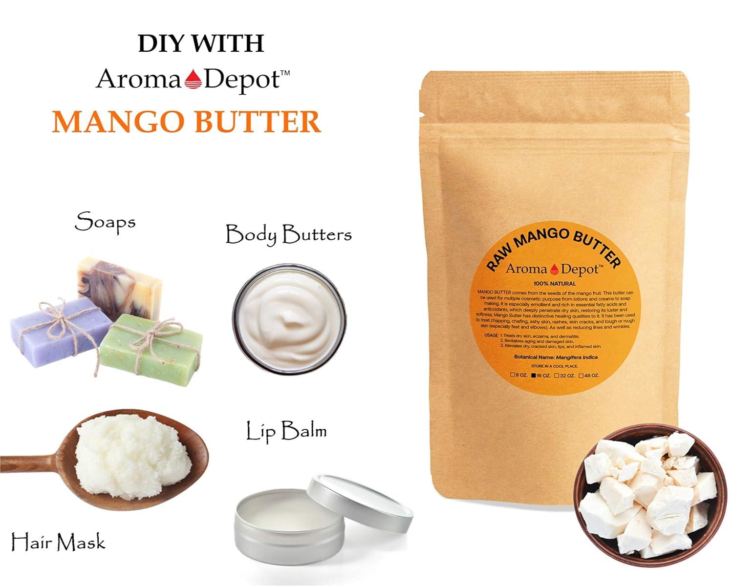 Aroma Depot Shea Mango & Cocoa Butter 8oz Bundle Pack - 100% Raw-Pure ...