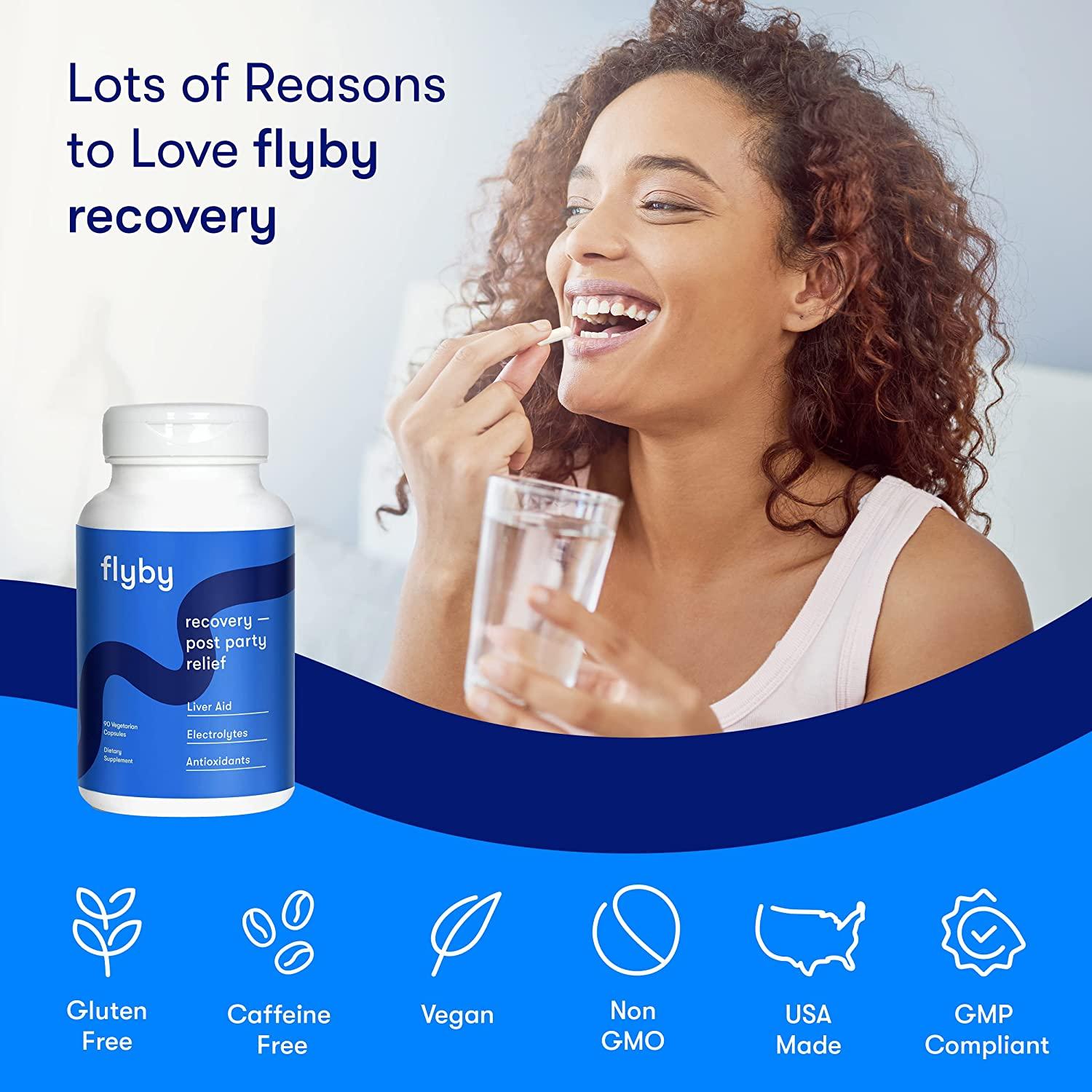 Flyby Recovery Pills | Hydration & Headache Prevention Capsules | Dehydration Relief with ...