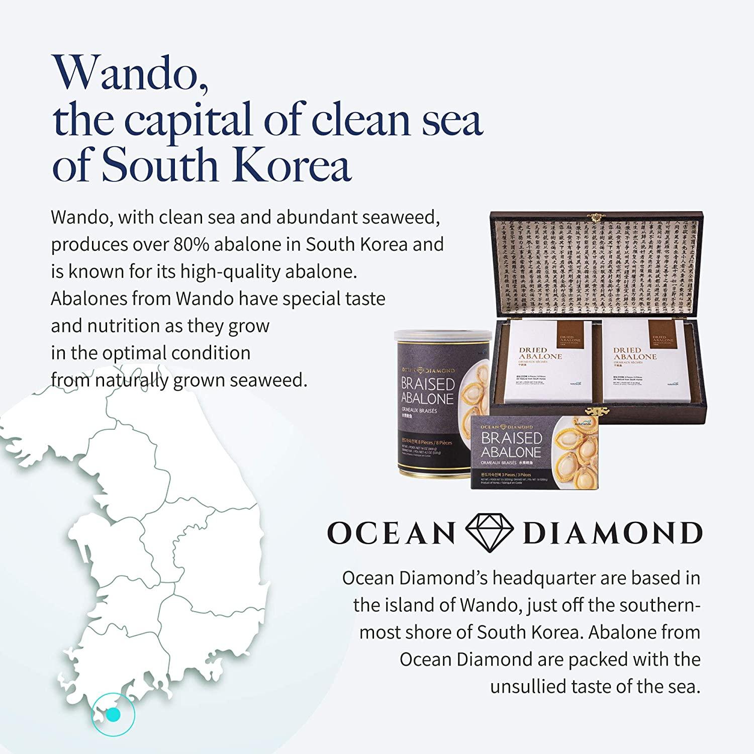 Premium South Korea Abalone in Brine - 8 Pieces, Wando Raised, Low ...