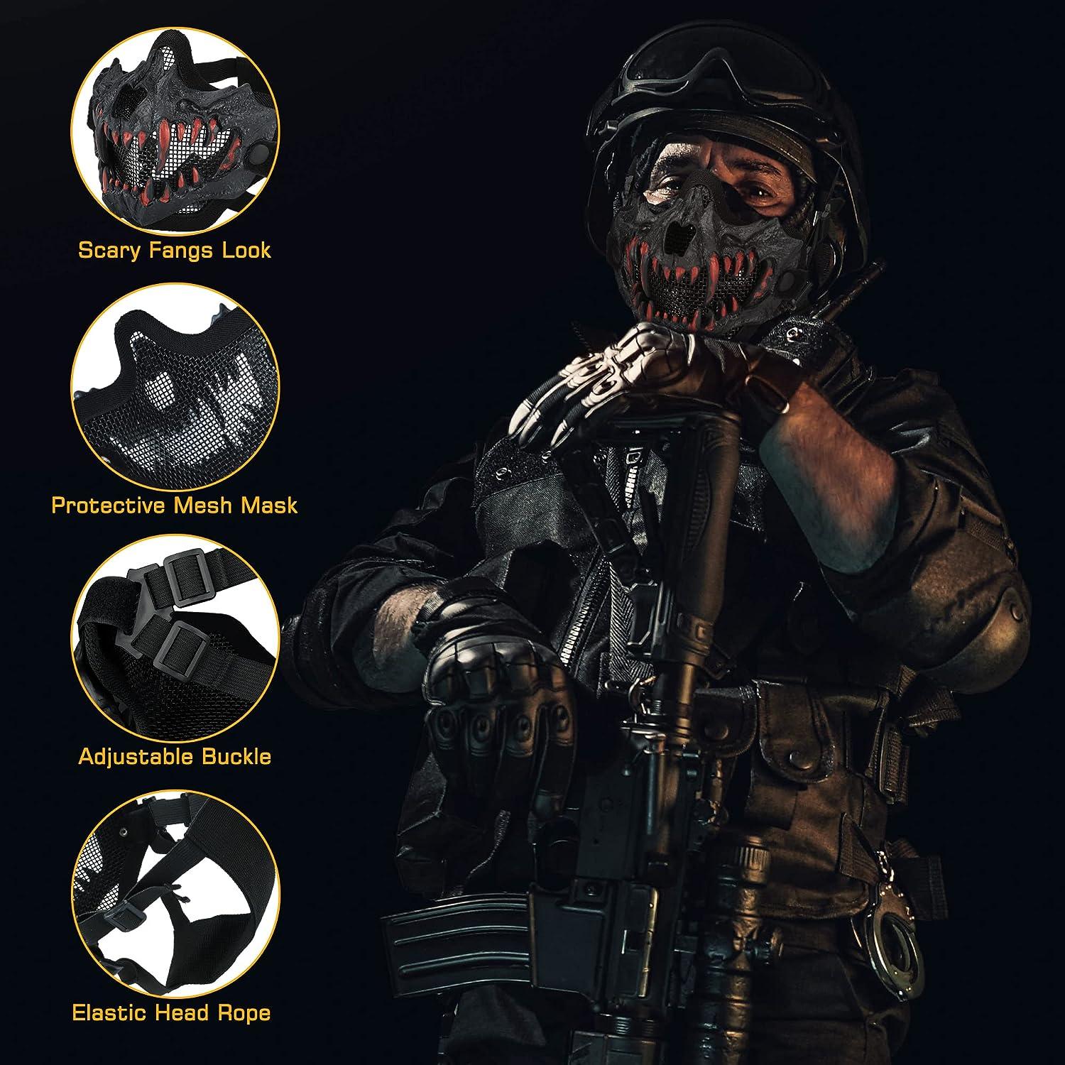 Guayma Airsoft Skull Mask for Halloween Cosplay and Paintball - Black