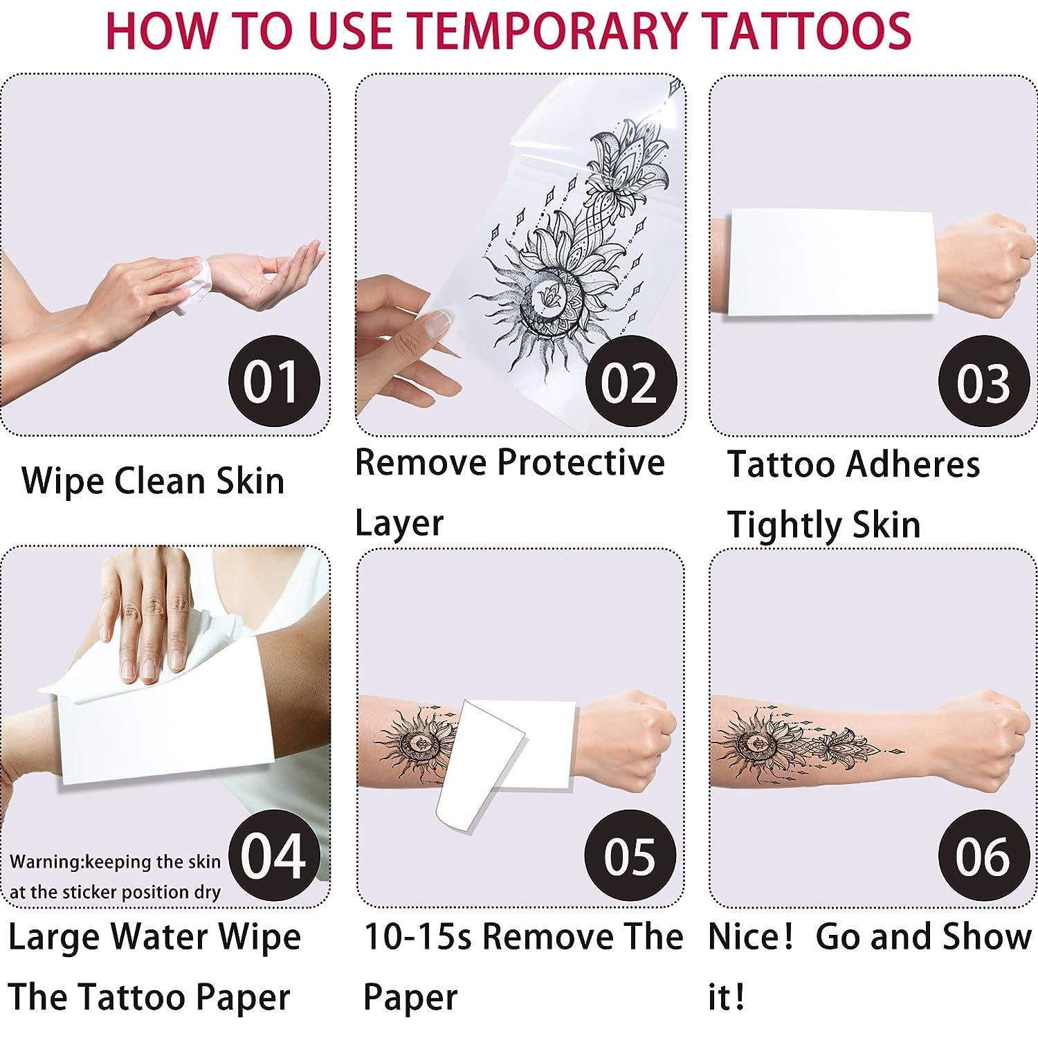 Realistic 3D Temporary Tattoos - Waterproof Flower Snake Design for Men ...