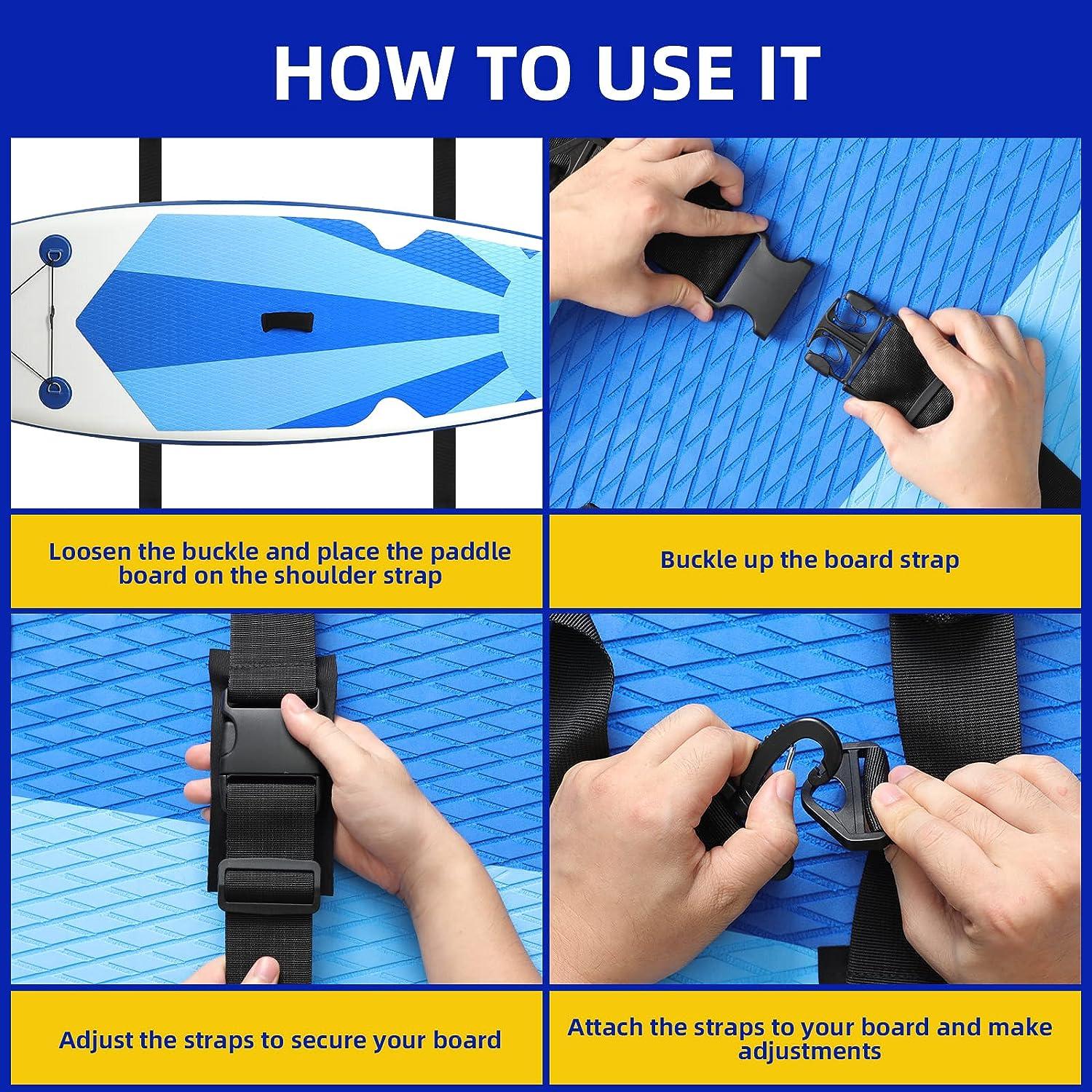 Jevrench SUP Paddleboard Carrier - Adjustable Carry Straps for ...