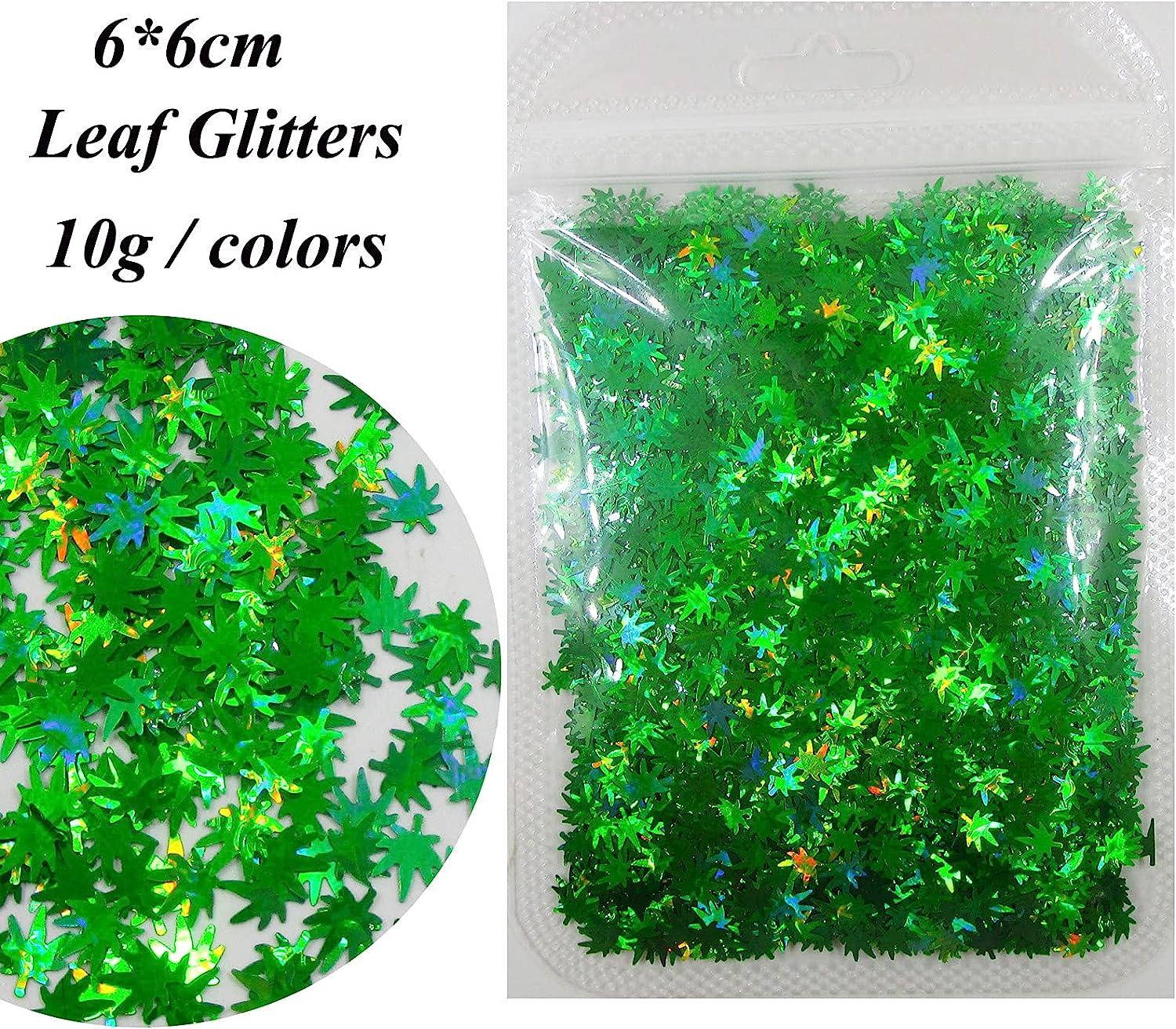 Lifextol 4Pack 40g Weed Leaf Chunky Glitter Flakes - Holographic Pot ...
