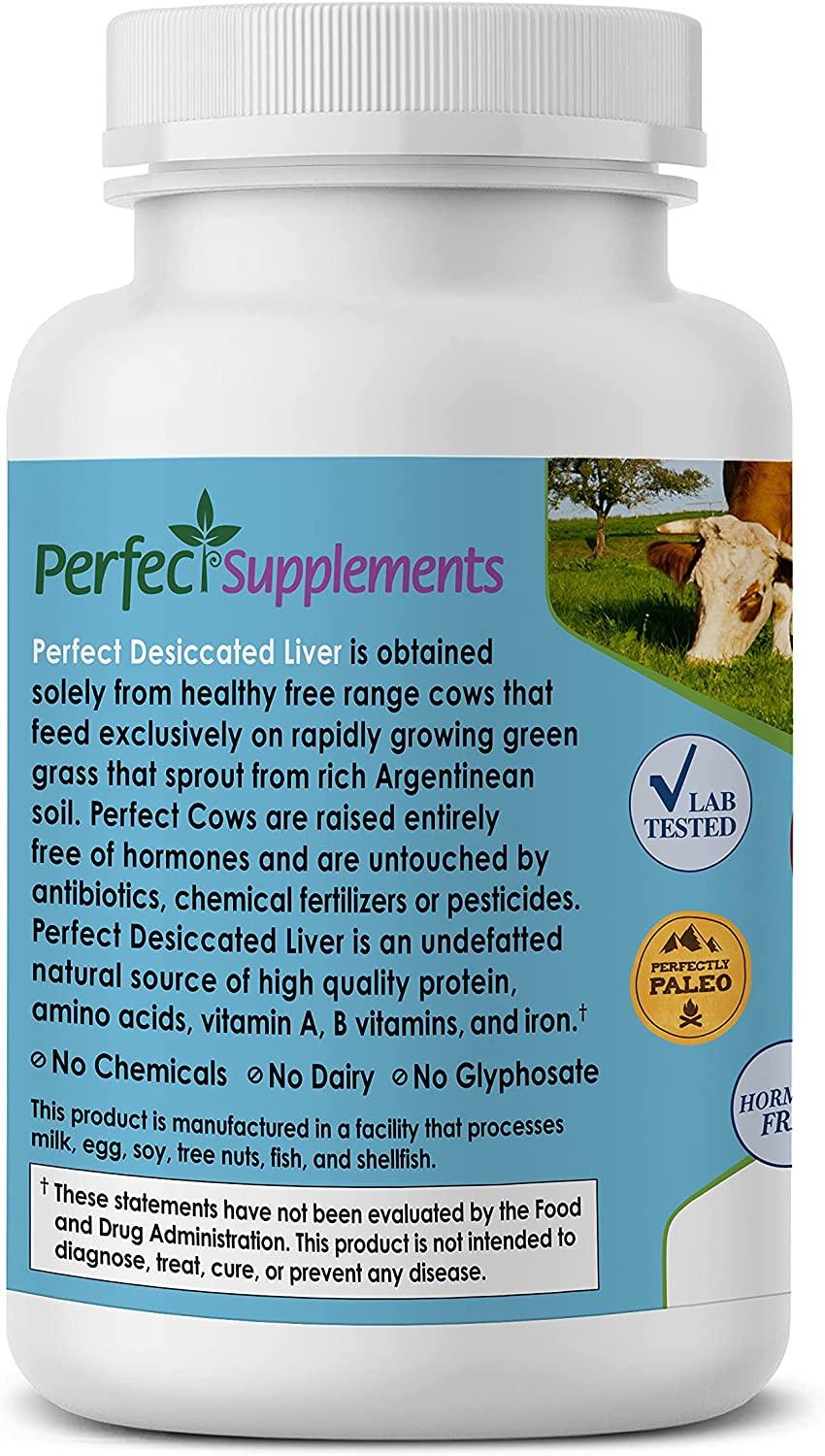 Perfect Supplements Desiccated Liver Capsules - Undefatted Beef Liver ...