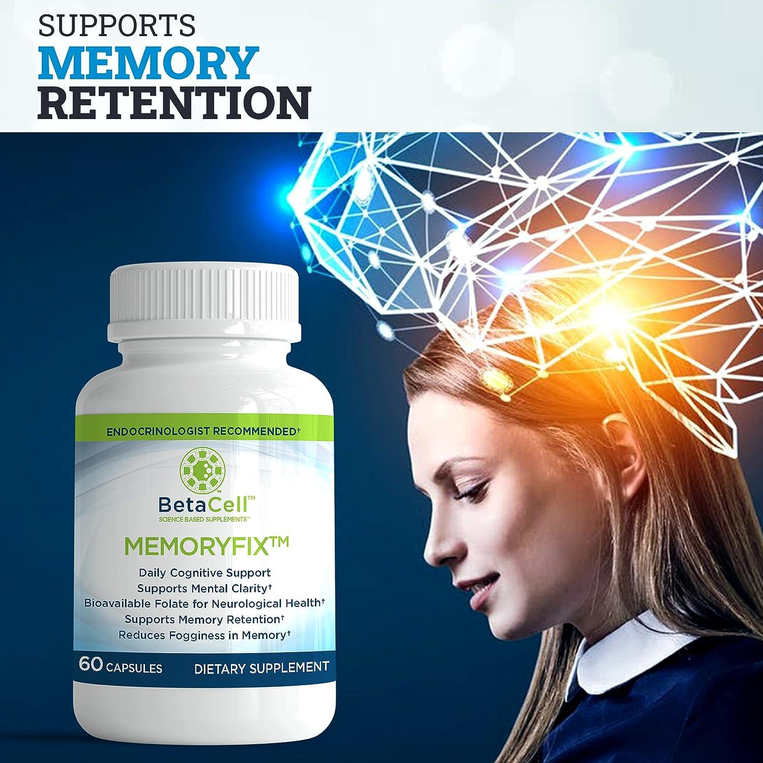 Memoryfix Nootropic Brain Supplement - 60 Capsules for Focus, Memory ...