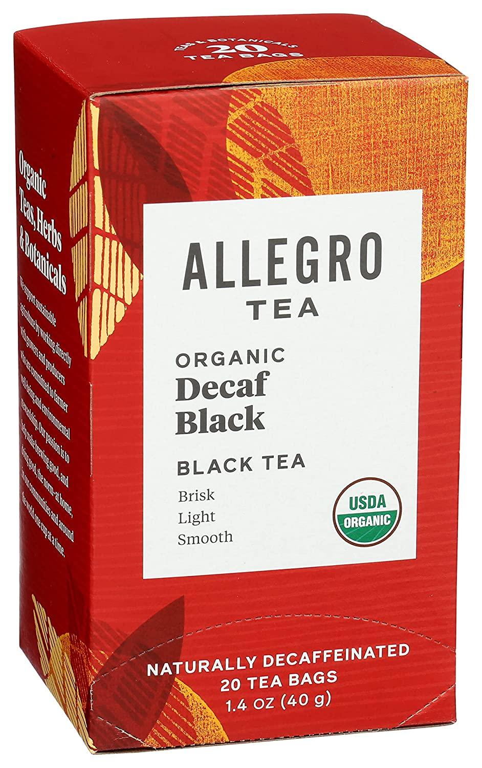 Allegro Tea Organic Decaf Black Tea Bags - 20 ct | Premium Quality ...