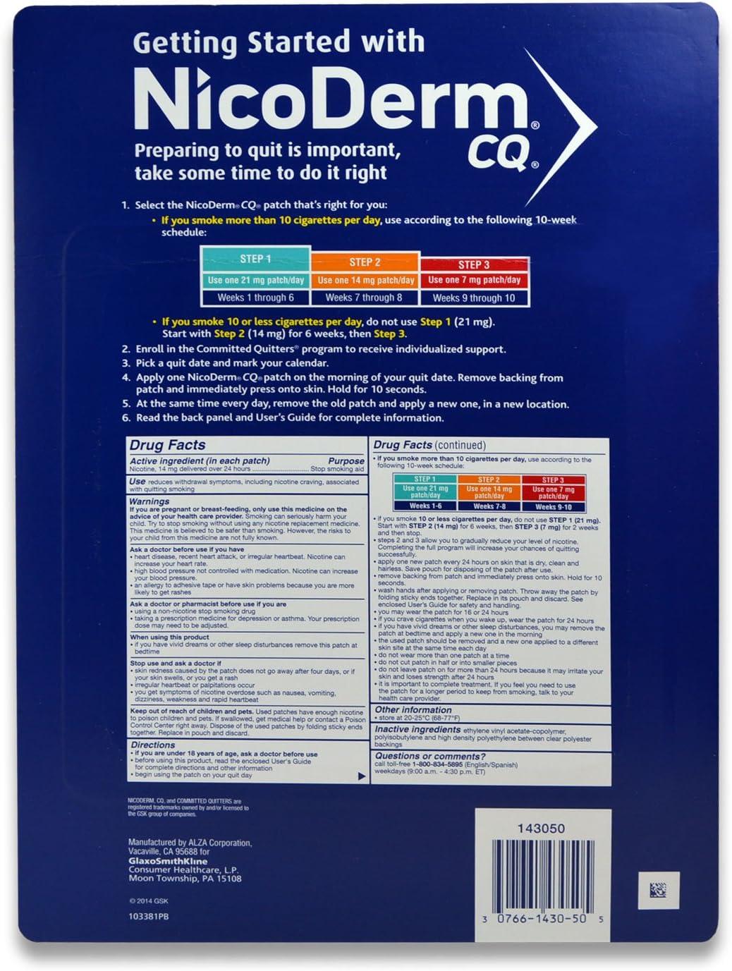 Nicoderm CQ Step 2 - 3 Week Kit | 21 Clear Nicotine Patches | Buy Now ...