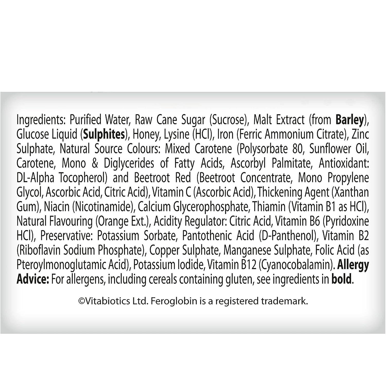 Vitabiotics Organic Feroglobin Liquid 500ml - Iron Supplement for ...