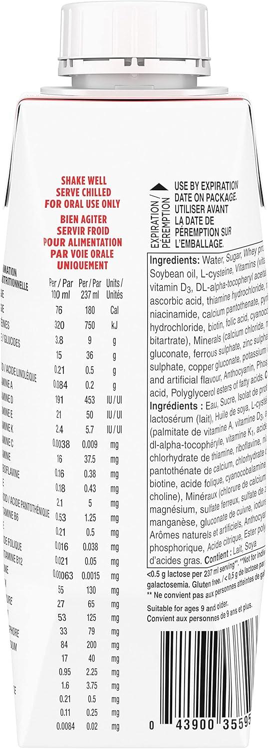 Boost Fruit Flavoured Drink Peach 237ml 24 count & Fruit Flavoured Drink Wild Berry 237ml 24 ...