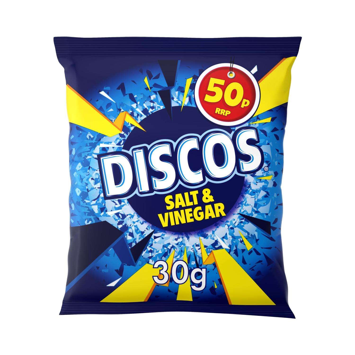 Discos Crisps 30 x 30g PMP (Salt & Vinegar Flavour) | Buy Now with ...
