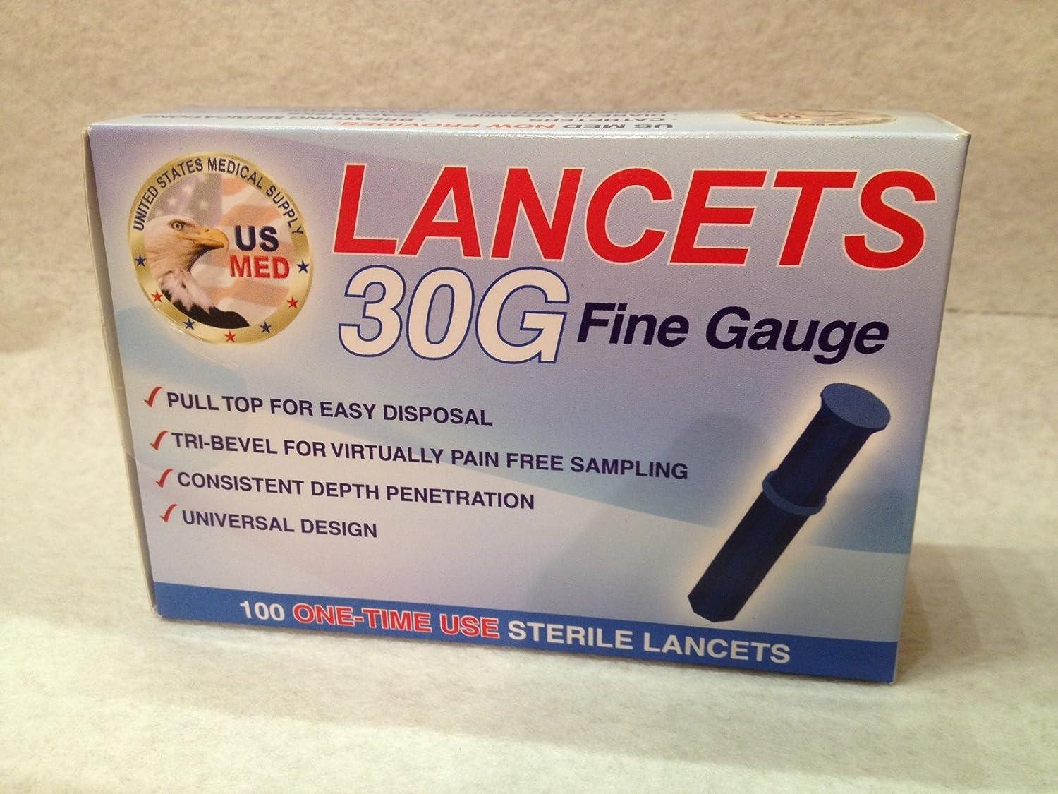US Med Lancets 100ct - Premium Quality Lancets for Blood Glucose ...