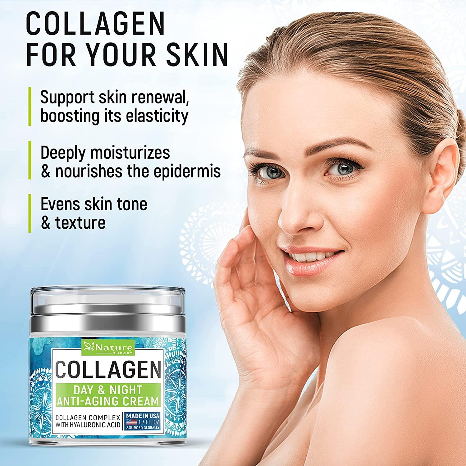 Collagen Cream - Anti-Aging Face Moisturizer with Hyaluronic Acid ...
