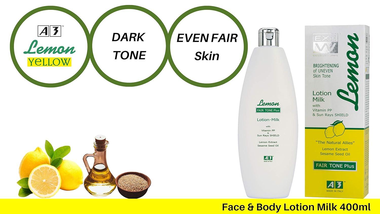 Buy A3 Lemon Milk Fair Tone Plus with Sun Protection - 400ml ...