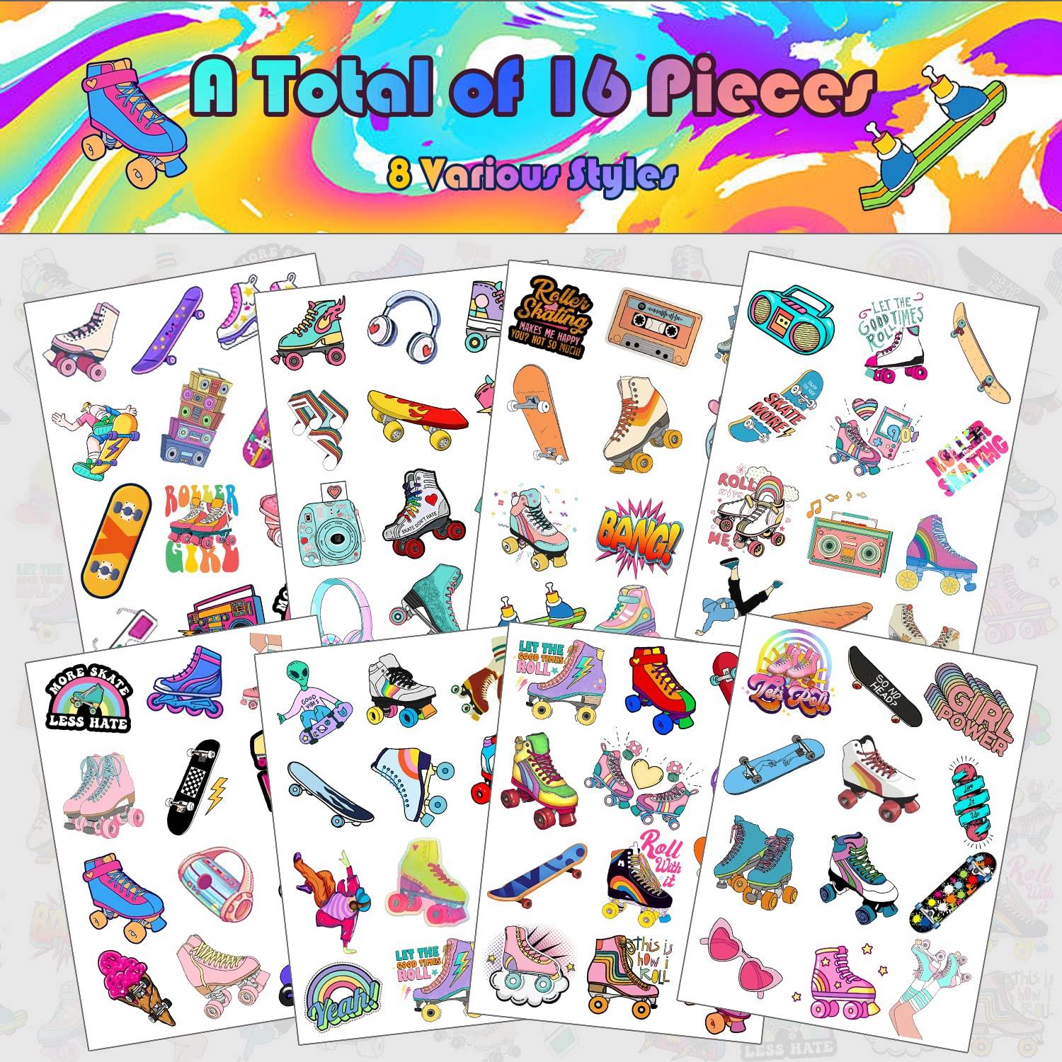Roller Skate Party Favors Temporary Tattoos Stickers - 192 PCS for Kids ...