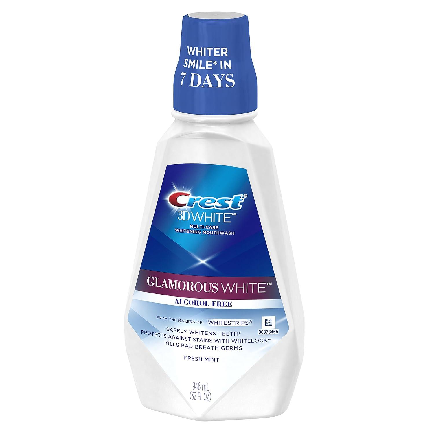 Crest 3D White Glamorous White Mouthwash - Alcohol Free Whitening ...