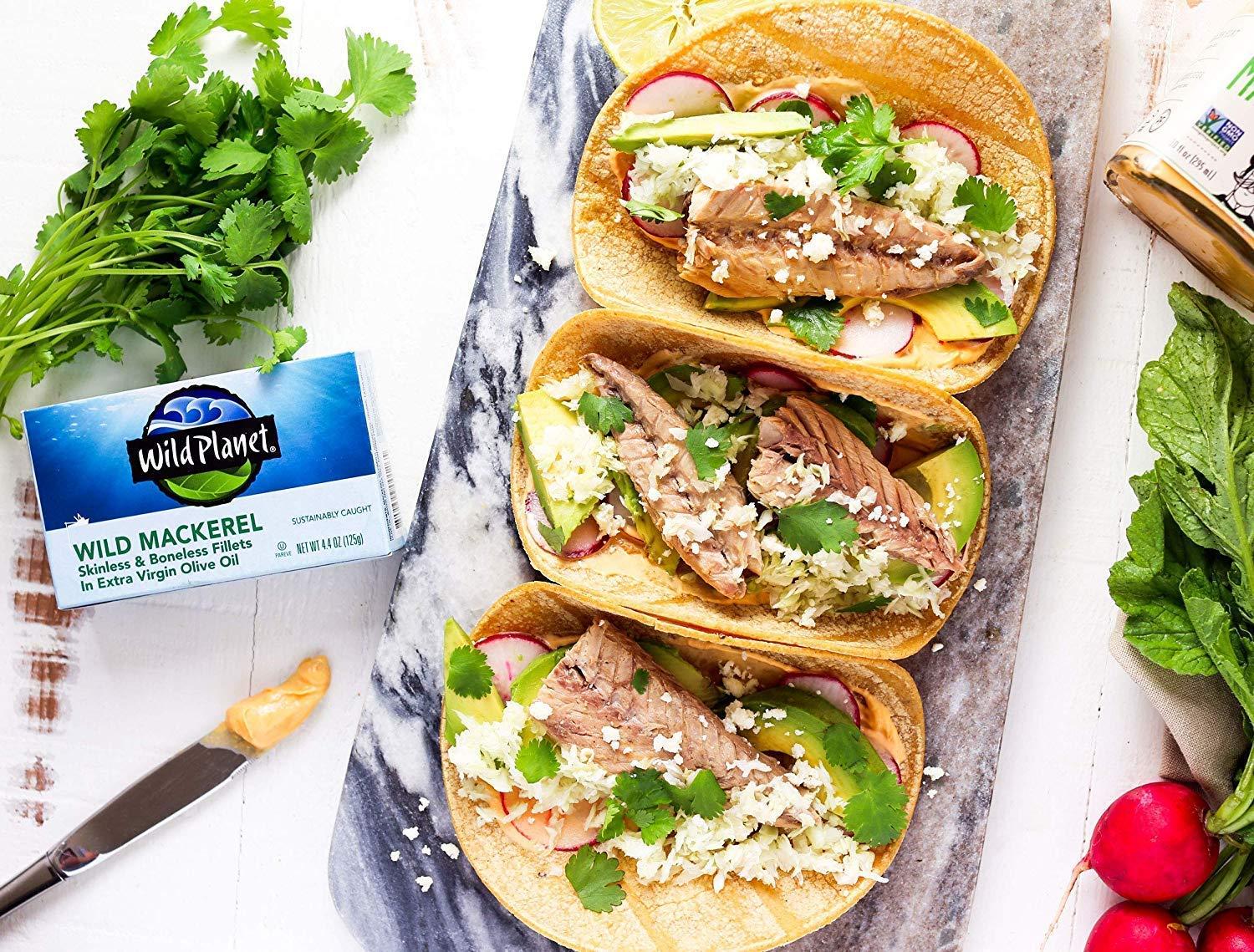 Wild Planet Wild Mackerel Fillets in Organic Extra Virgin Olive Oil ...