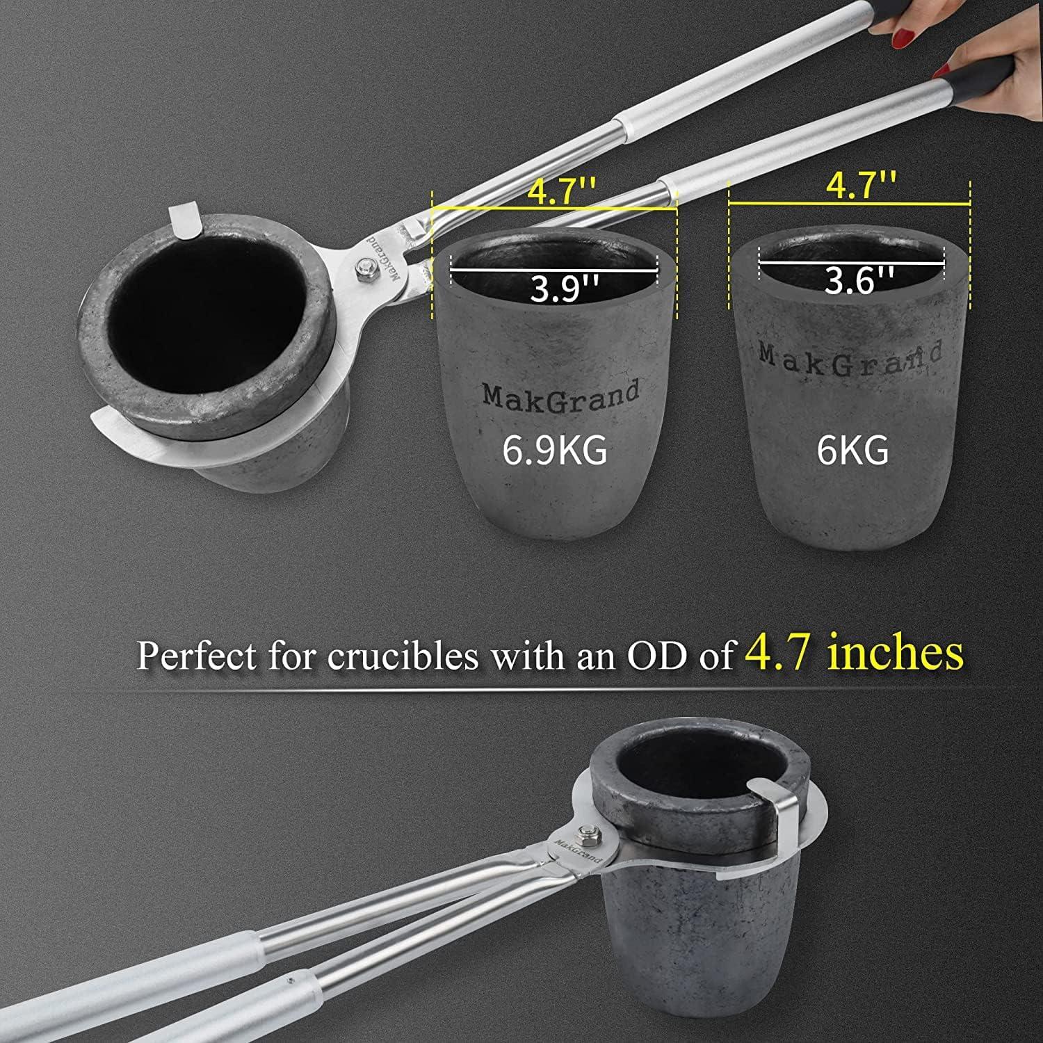 26.8 Stainless Steel Crucible Tongs for 6KG Graphite Crucibles - Heavy Duty Clamp Pliers for ...