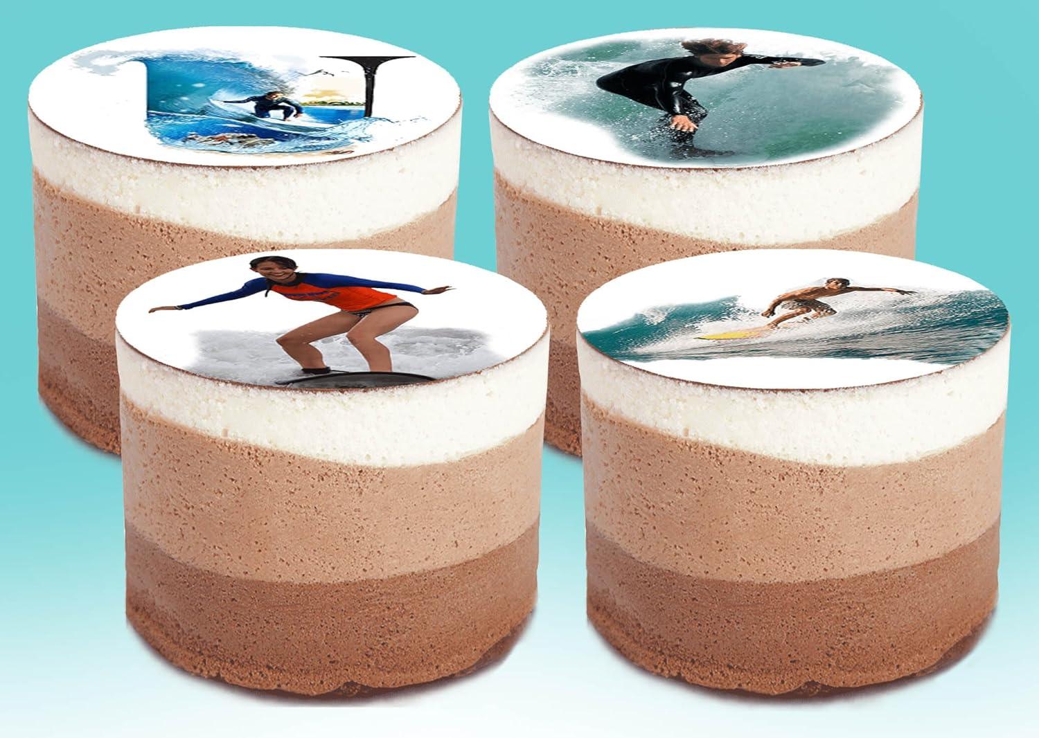 24 x Pre-Cut Surfing 4 Edible Stand up Wafer/Rice Paper Cupcake Cake ...