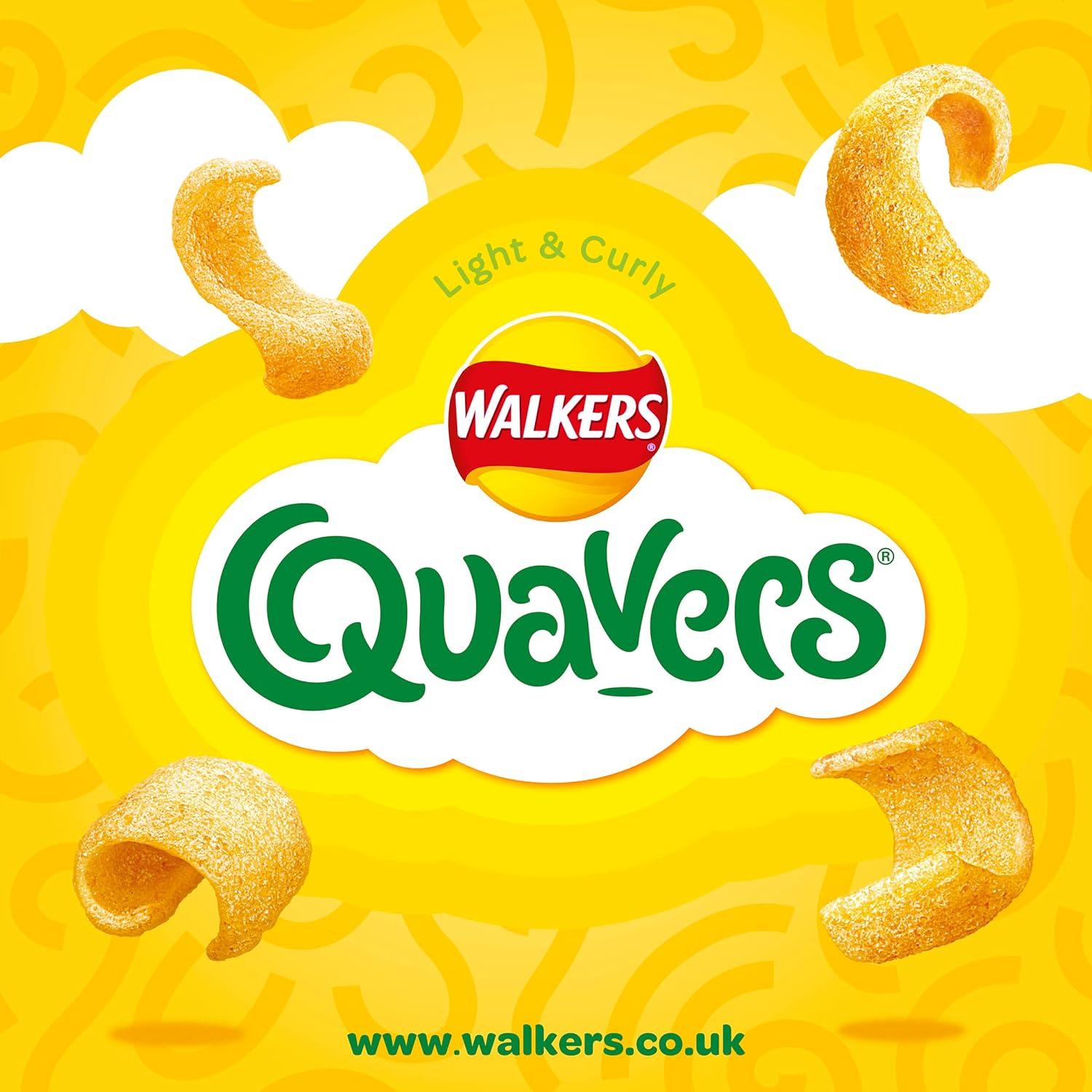 Walkers Quavers BBQ Multipack Snacks Crisps 6x16g Bacon 96 g (Pack of 1 ...