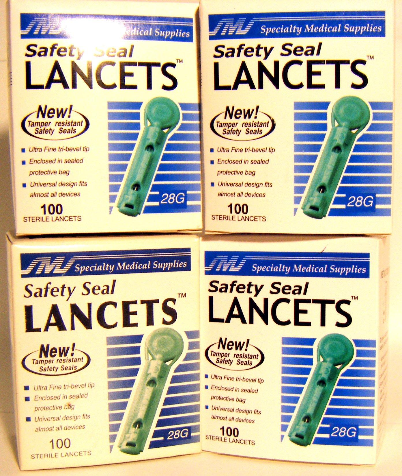 400 SMS Safety Seal Lancets 28g - Pack of 4 Boxes | Buy Now with ...