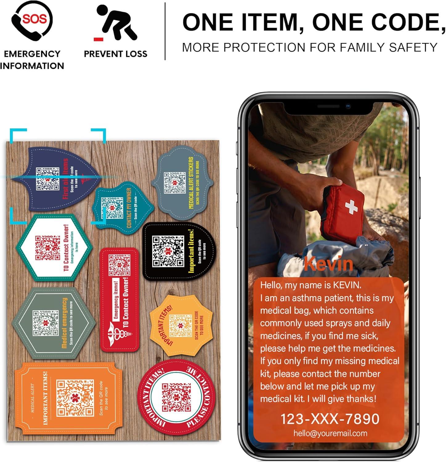 DISONCARE Medical Stickers | QR Code First Aid Tags | Online Medical ...