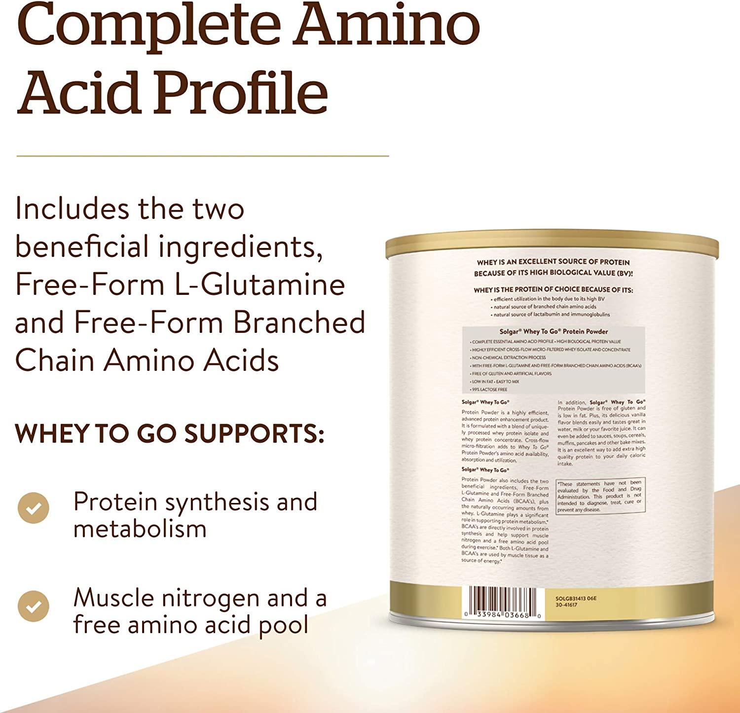 Solgar Whey Protein Powder Vanilla 33 oz - High-Quality Protein ...