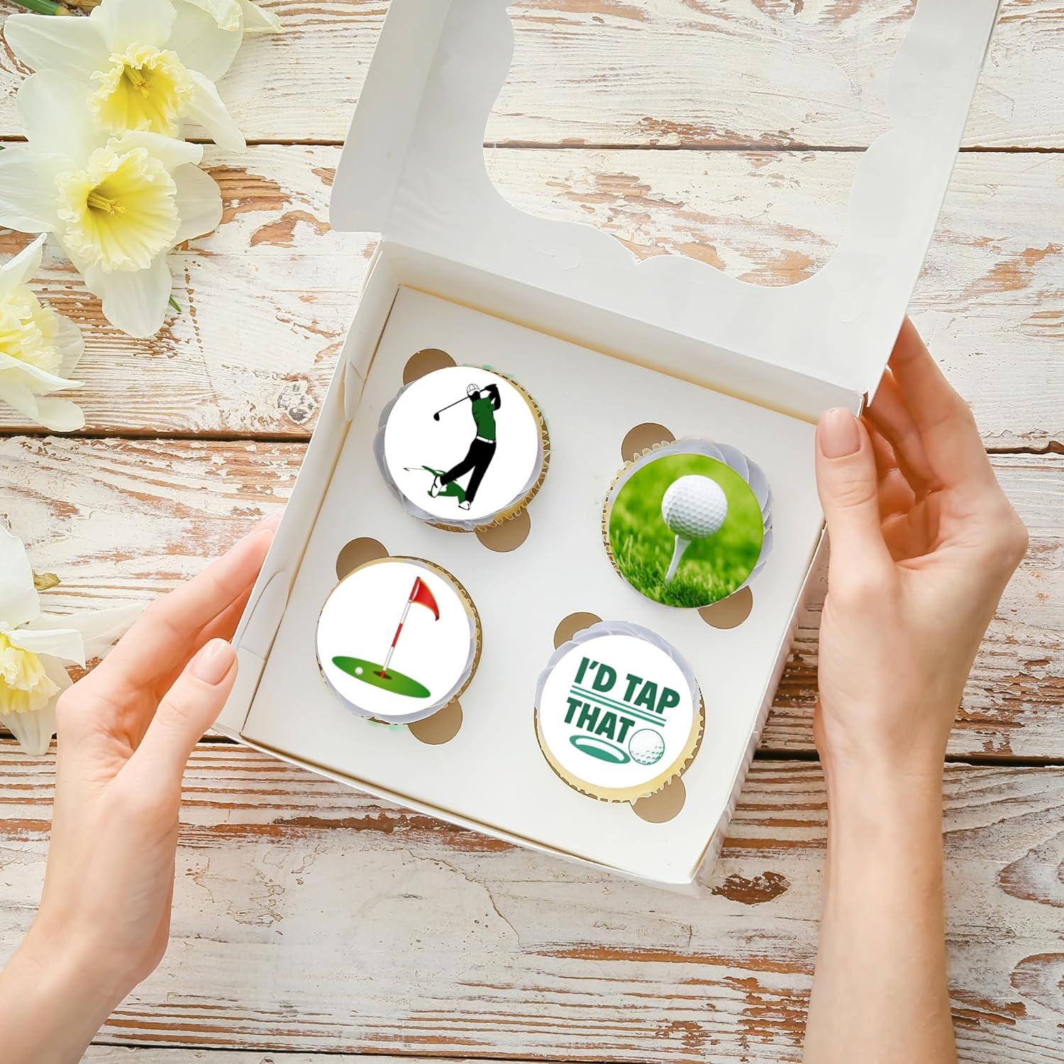 20 x Pre-Cut Golf Golfing Sport Edible Wafer Cupcake Toppers Cake ...