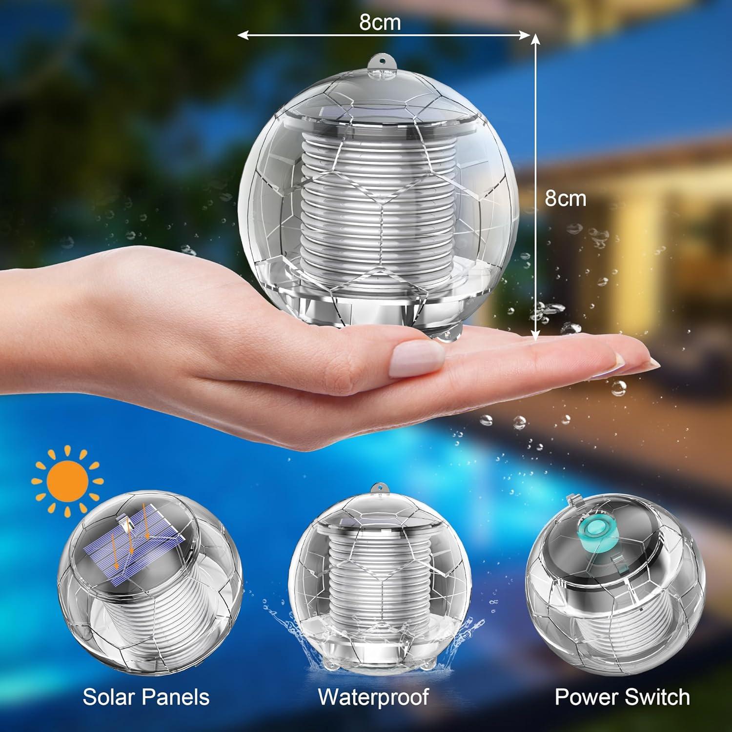 Linkax Solar Pool Lights - Waterproof Floating Lamps for Garden Pond ...