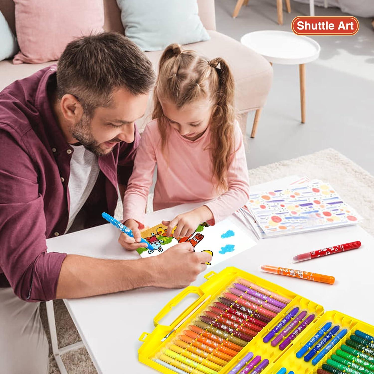 Shuttle Art 48 Colors Gel Crayons for Toddlers Non-Toxic Twistable ...