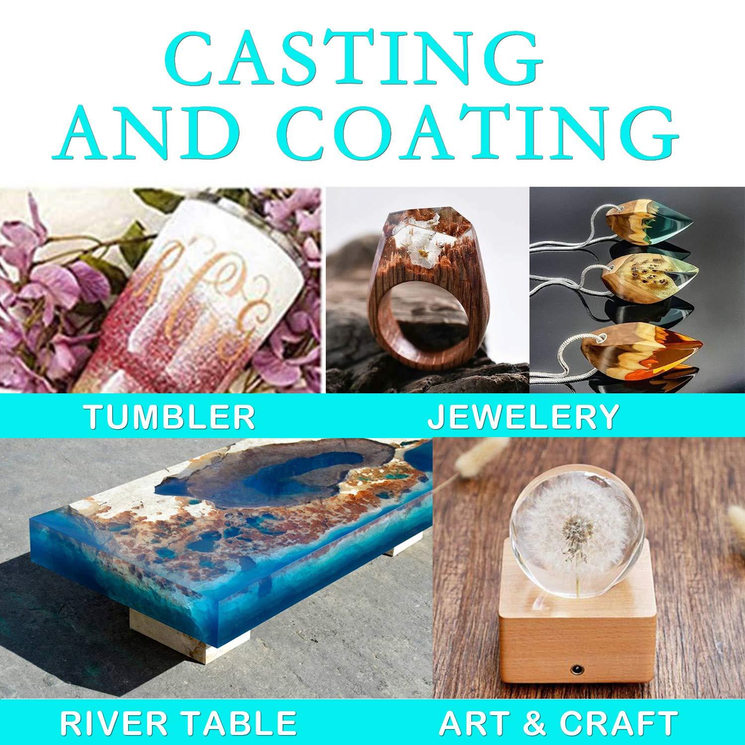 16oz Clear Epoxy Resin Art Kit for Crystal Jewelry - 2 Part Resin with ...