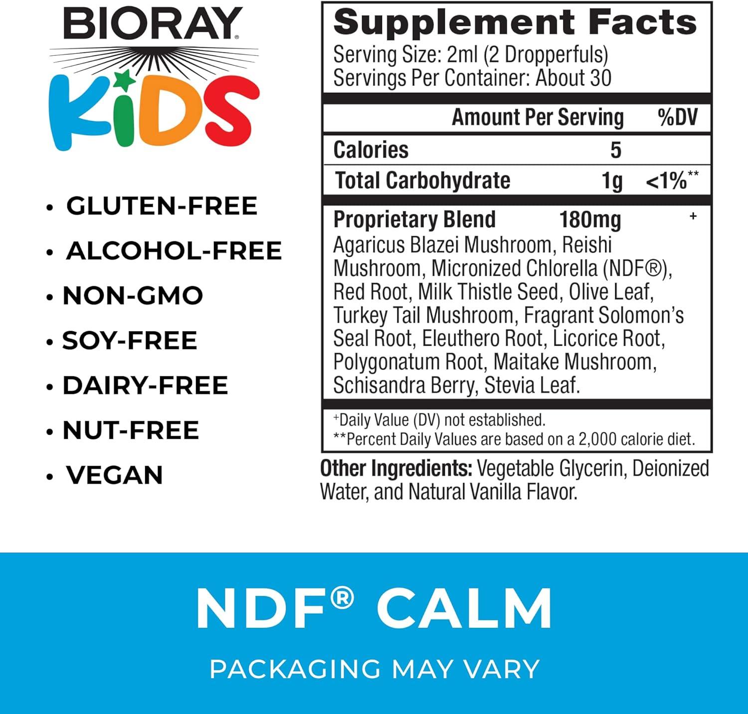 BIORAY Kids NDF Calm Vanilla - 2 fl oz | Liver Support & Toxin Removal ...