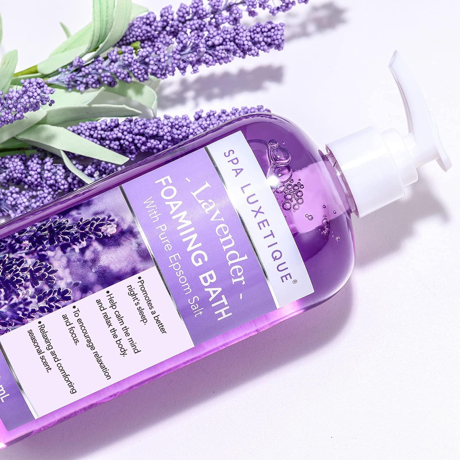 Spa Luxetique Bubble Bath Set with Epsom Salt, Chamomile, Rose ...