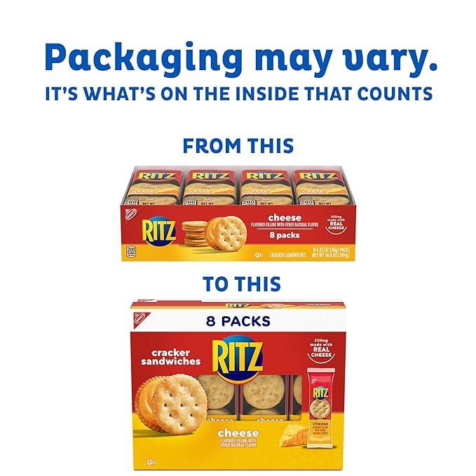 RITZ Cheese Sandwich Crackers â€“ 48 Snack Packs (6 Boxes) â€“ 1.38 oz ...