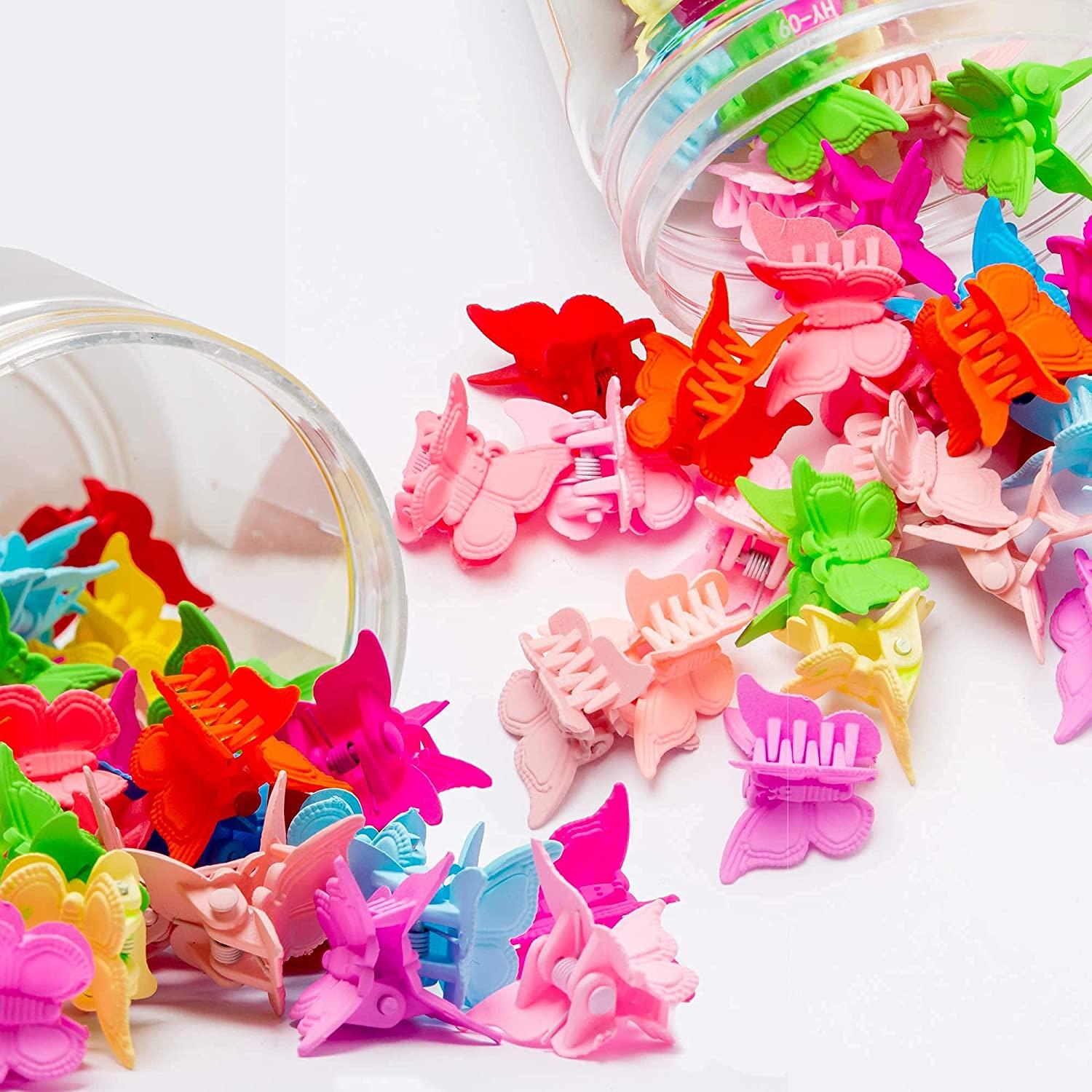 Mesmeriser Butterfly Clips Pack - 50 Assorted Matte Colours Hair Claws ...