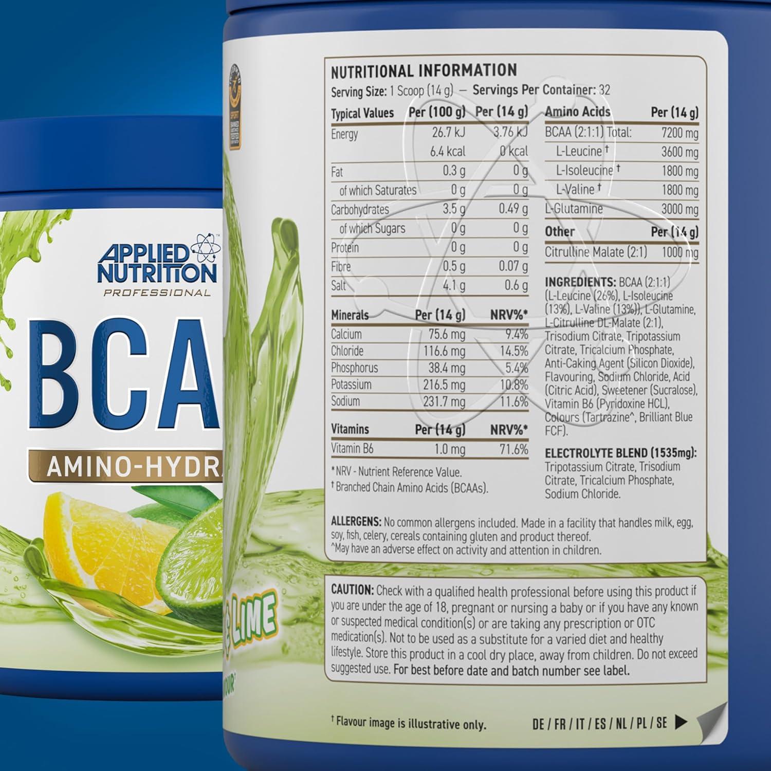 Applied Nutrition Amino-Hydrate BCAA Powder Branched Chain Amino Acid ...