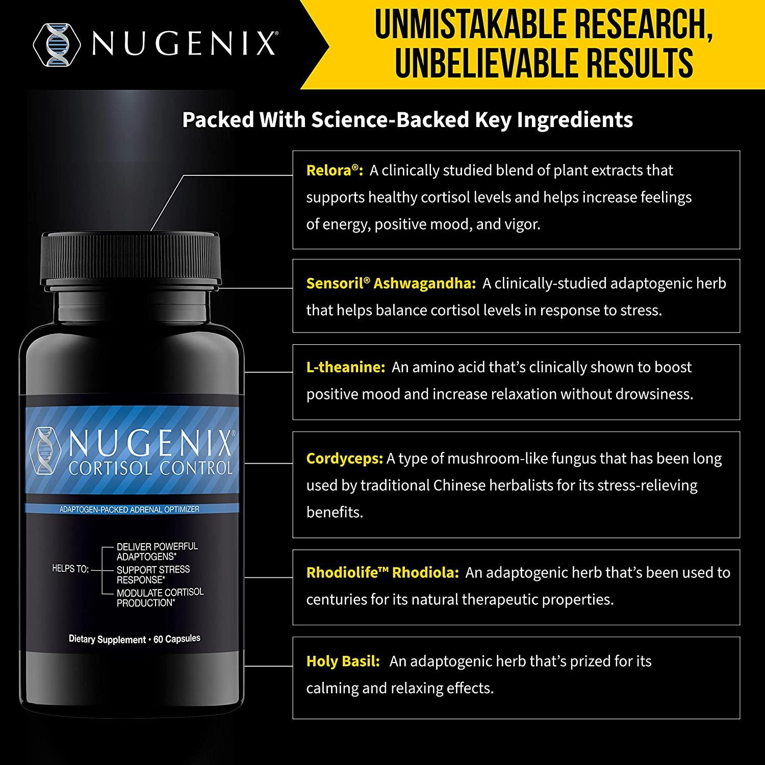 Nugenix Cortisol Control - Adrenal Support Supplement for Men | 60 ...