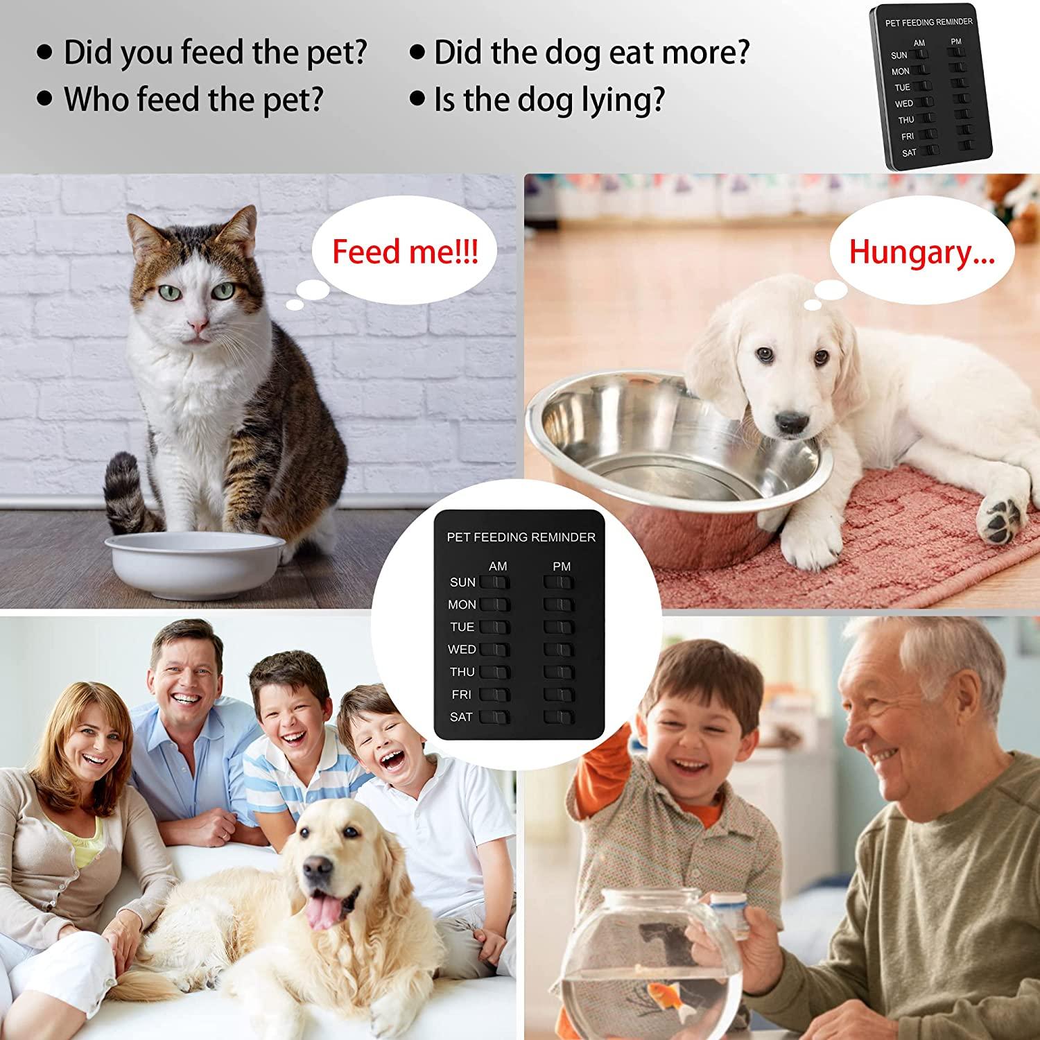 YARKOR Dog Feeding Reminder Magnetic Sticker - AM/PM Daily Indication ...