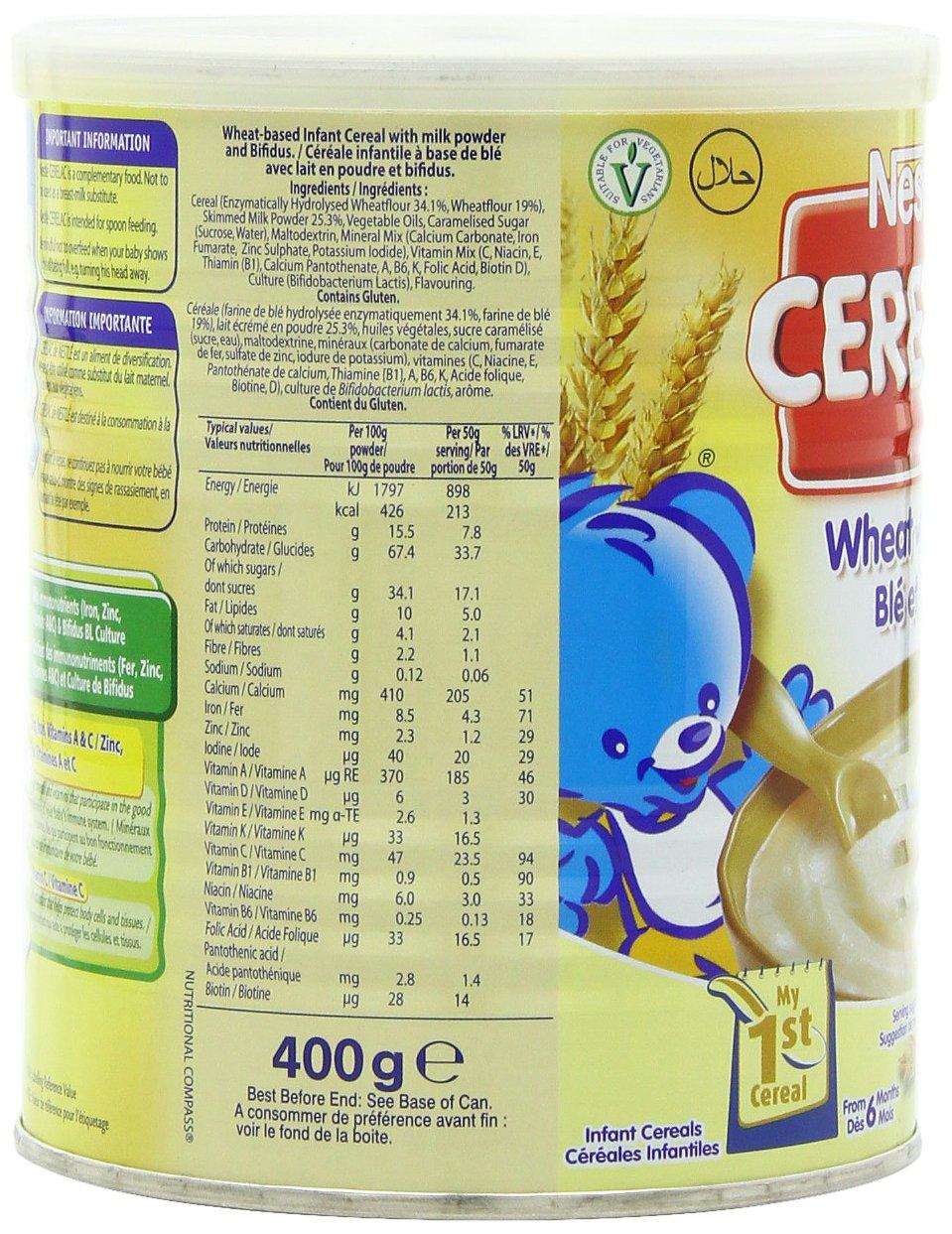 Nestle Cerelac Wheat with Milk 14.11oz Cans (Pack of 4) | Buy Now with ...