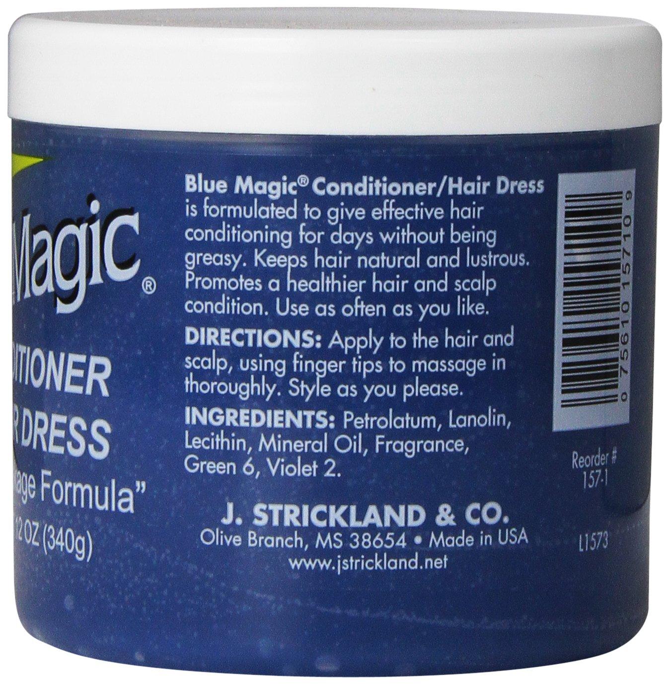 Blue Magic Conditioner Hair Dress Original 12-Ounce Jar - Nourishing ...