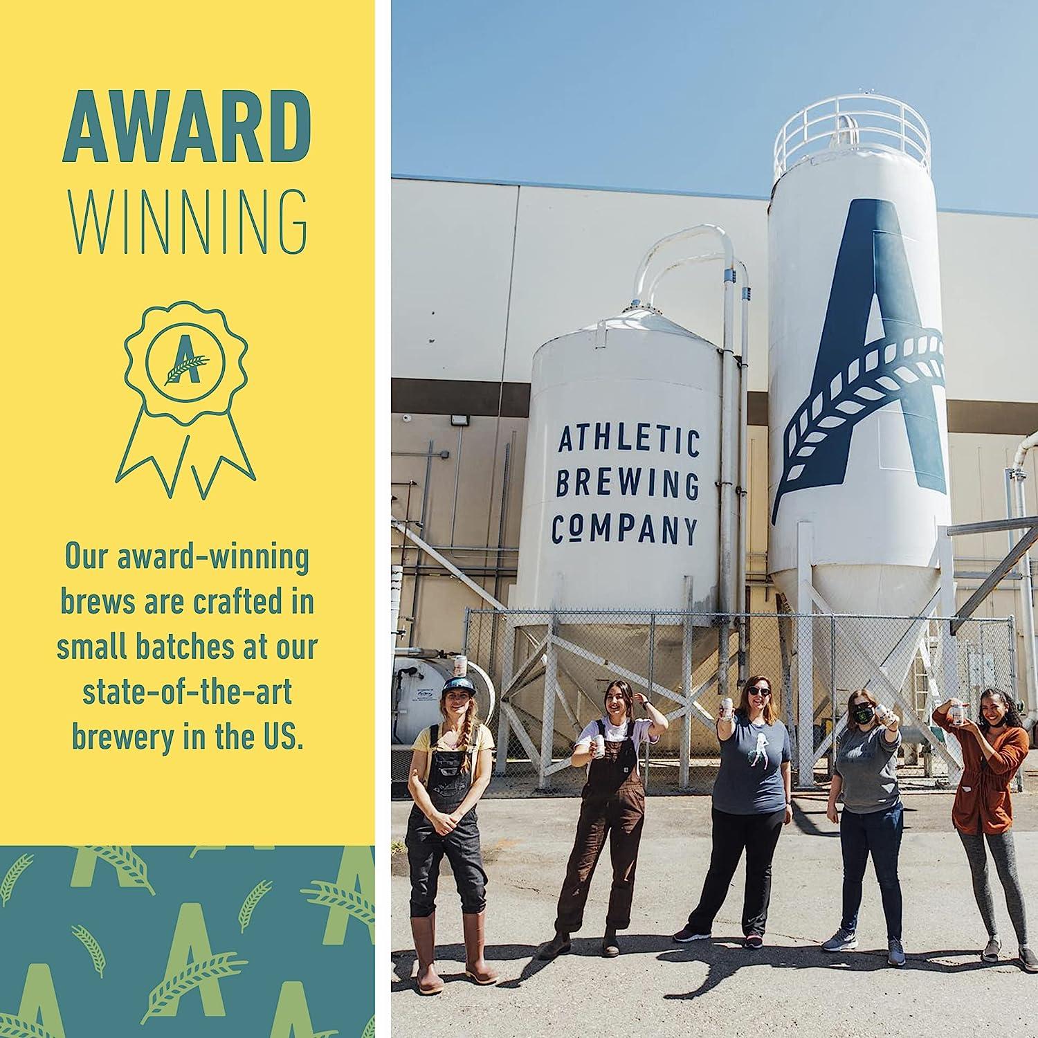 12-Pack Athletic Brewing Non-Alcoholic Beer - Run Wild IPA & Free Wave ...