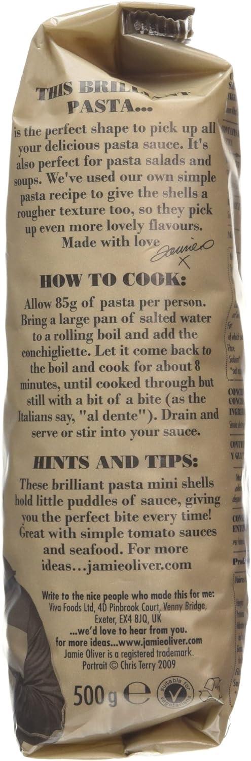 Jamie Oliver Conchigliette Mini Shells 500g - Authentic Italian Pasta ...