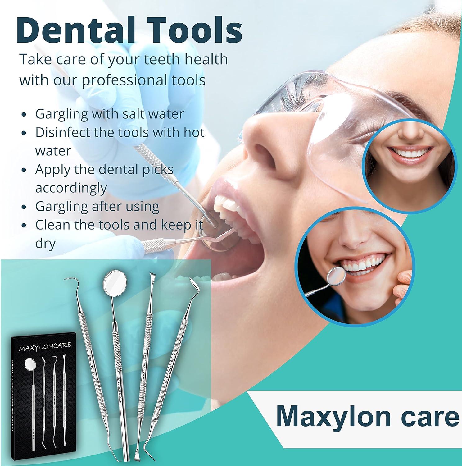 Dental Pick Set - Stainless Steel Teeth Cleaning Tools for Oral Care ...